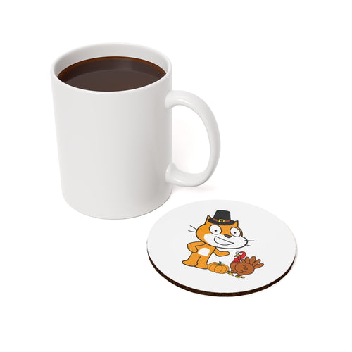 Scratch Cat Thanksgiving Coasters