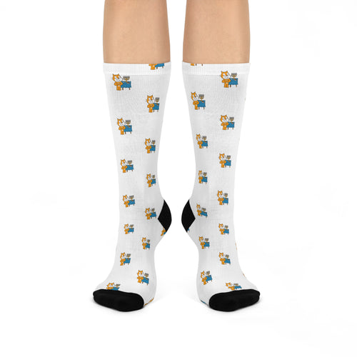 Scratch Cat Happy Hanukkah Crew Socks